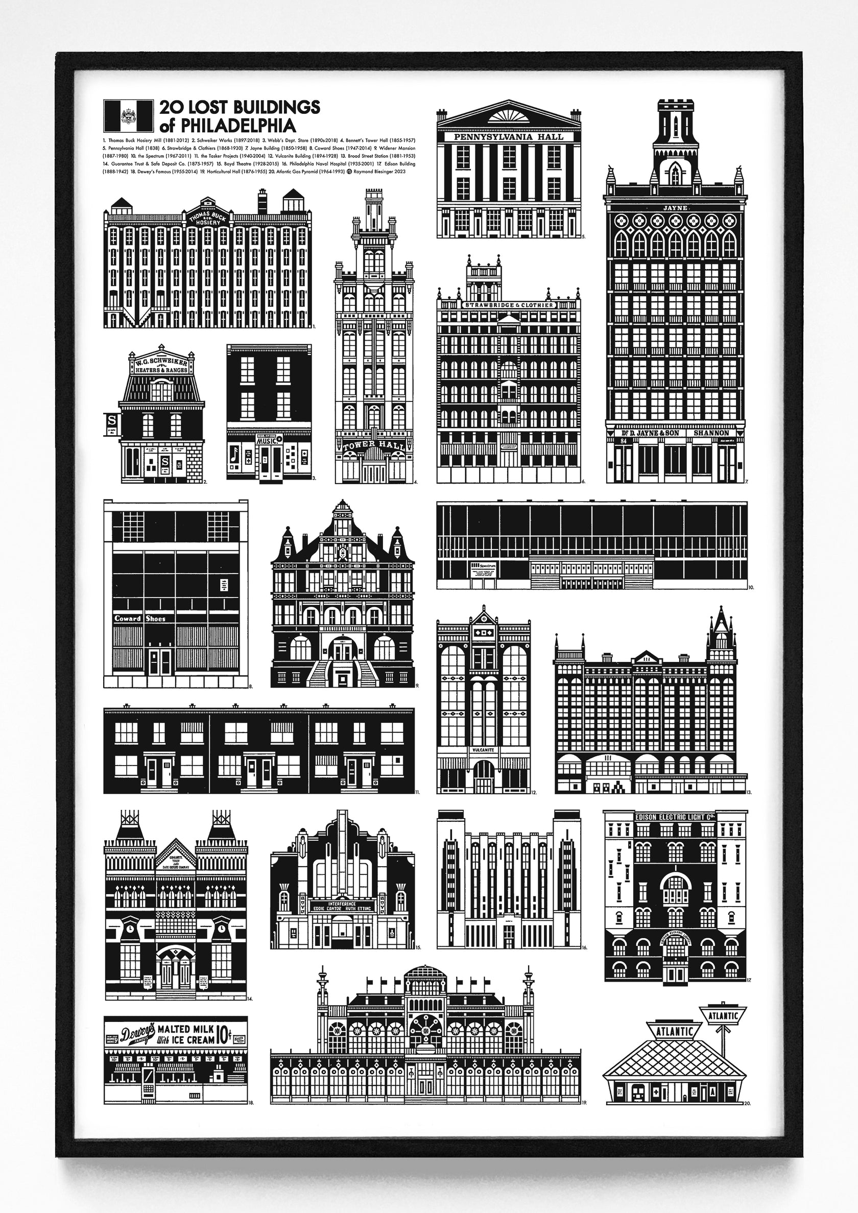 Lost Buildings print series – Raymond Biesinger Illustration