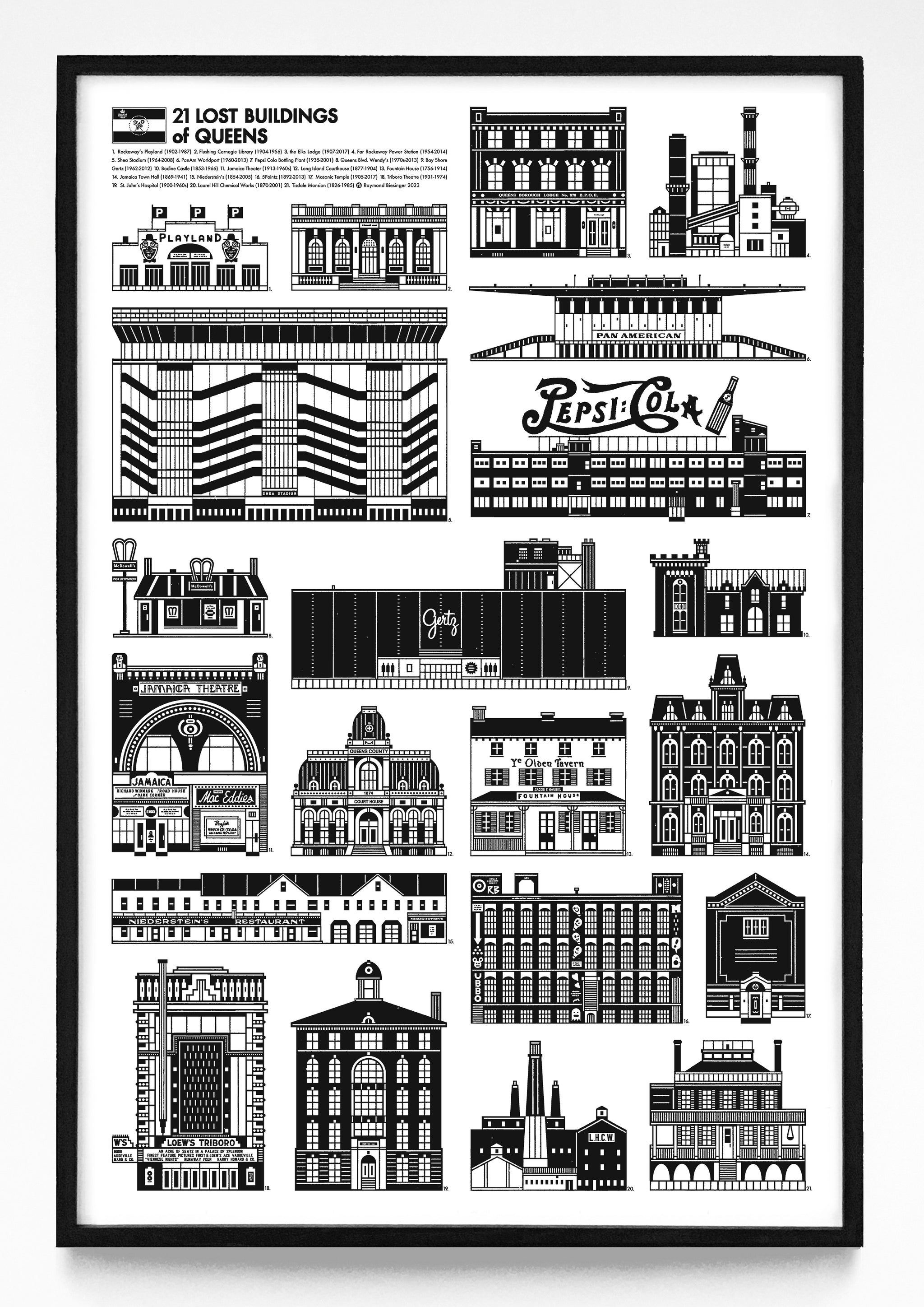 Lost Buildings print series – Raymond Biesinger Illustration